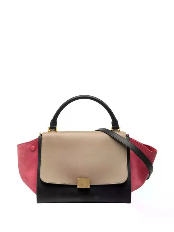 Celine 2014 Small Tricolor Trapeze Satchel - Black