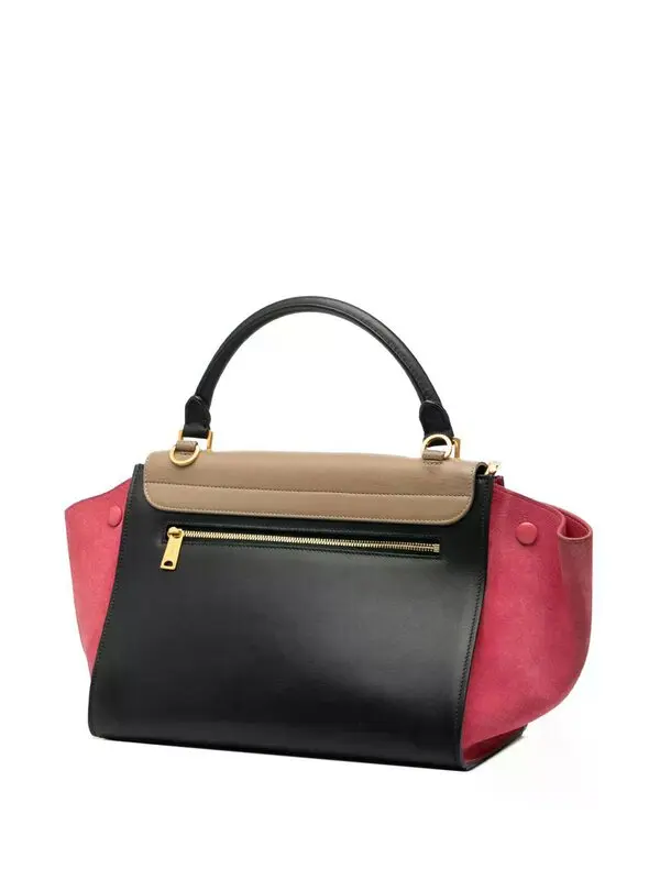 Celine 2014 Small Tricolor Trapeze Satchel - Black
