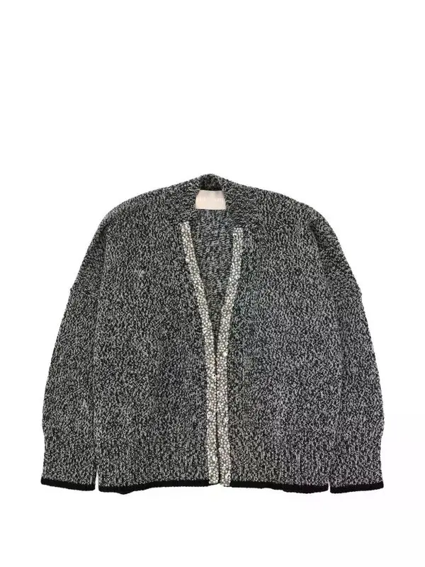 CIRCUS HOTEL Sequin Trim Cardigan