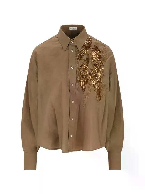 Brunello Cucinelli Sequin-embellished Shirt - Neutrals