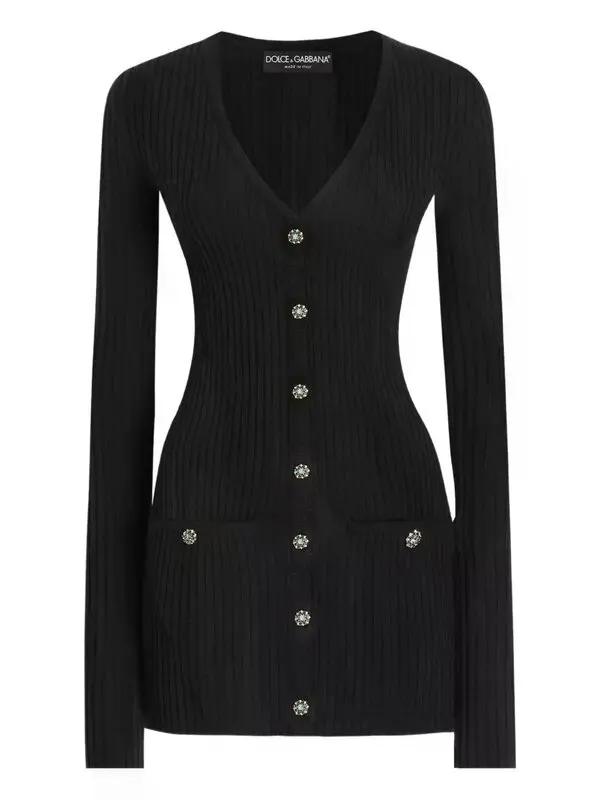 Dolce & Gabbana Ribbed Knit Buttoned Jacket