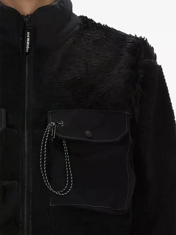 AND WANDER Boa Zip-up Jacket