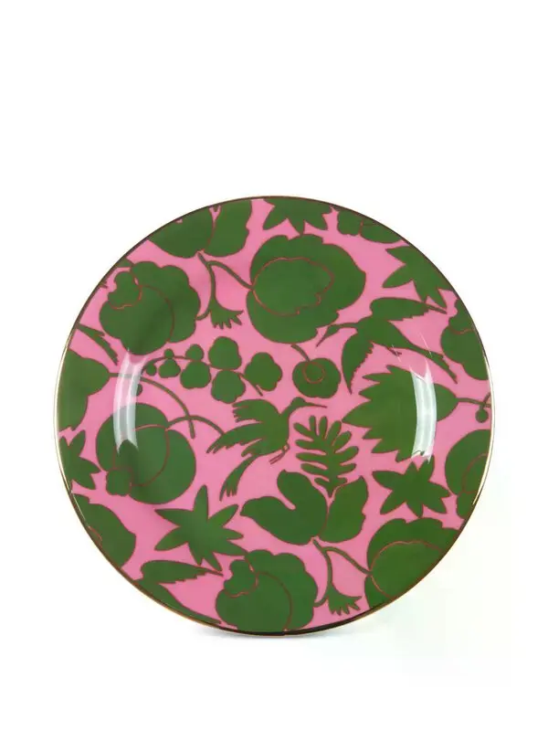 La DoubleJ Floral-pattern Plate - Pink