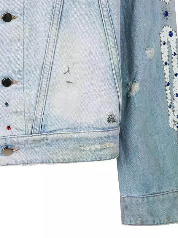 Amiri Distressed-effect Embellished Jacket
