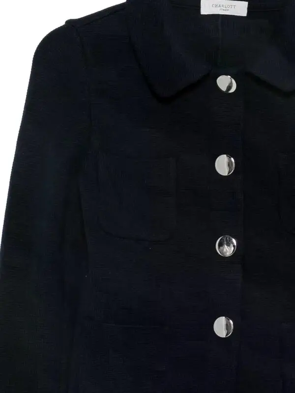 CHARLOTT Buttoned Collared Jacket - Blue