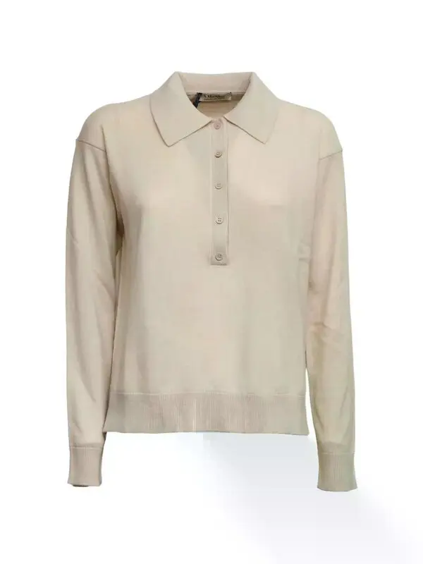 Max Mara Long-sleeve Knitted Polo Top - Neutrals