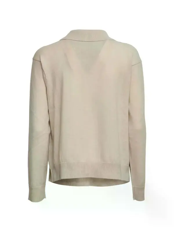 Max Mara Long-sleeve Knitted Polo Top - Neutrals