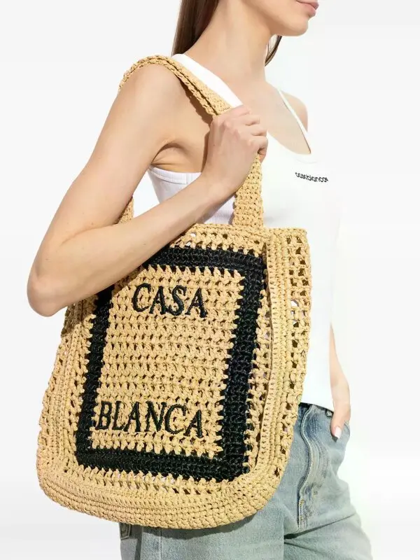 Casablanca Logo-graphic Tote Bag - Neutrals