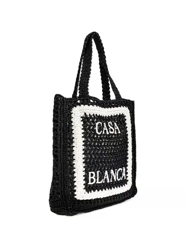 Casablanca Woven Logo Tote Bag - Black