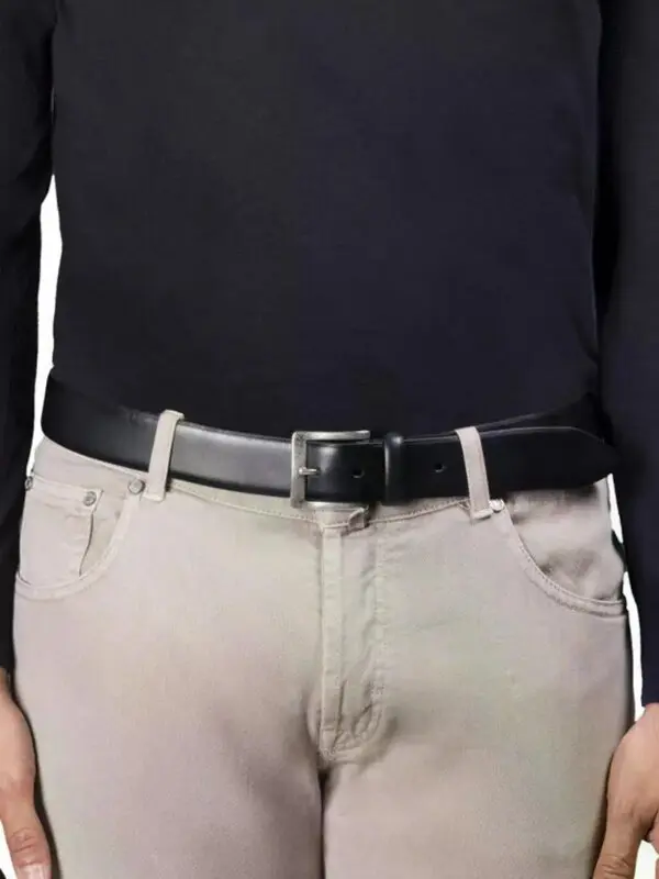 MOORER Berth-ash Leather Belt - Blue