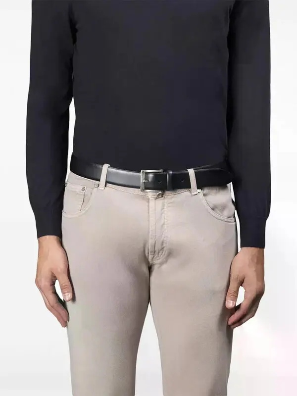 MOORER Berth-ash Leather Belt