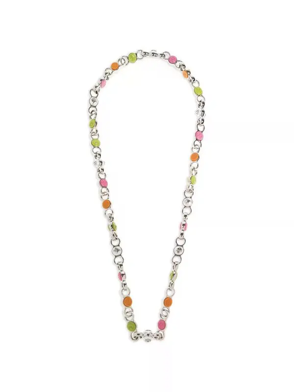 Casablanca Enamel Charm Necklace - Silver
