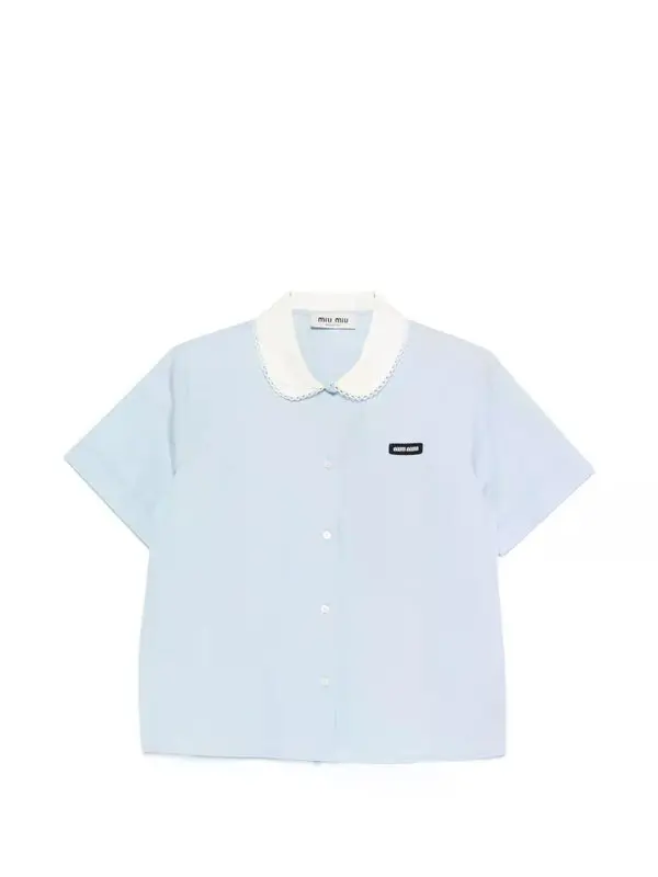 Miu Miu Scalloped Collar Short Sleeve Shirt