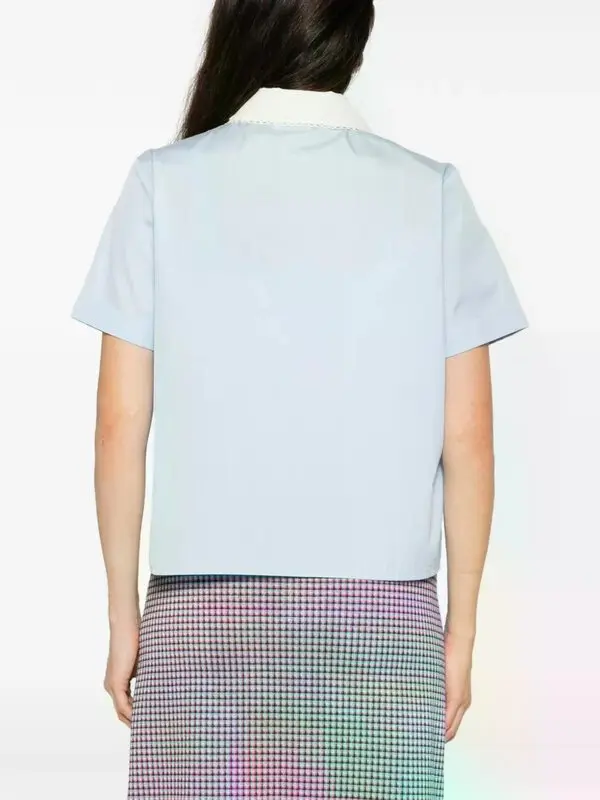Miu Miu Scalloped Collar Short Sleeve Shirt