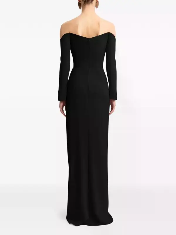 GEMY MAALOUF Off-shoulder Draped Maxi Dress - Black