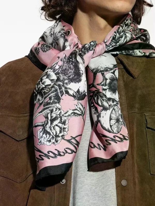 Moschino Floral-print Silk Scarf - Pink