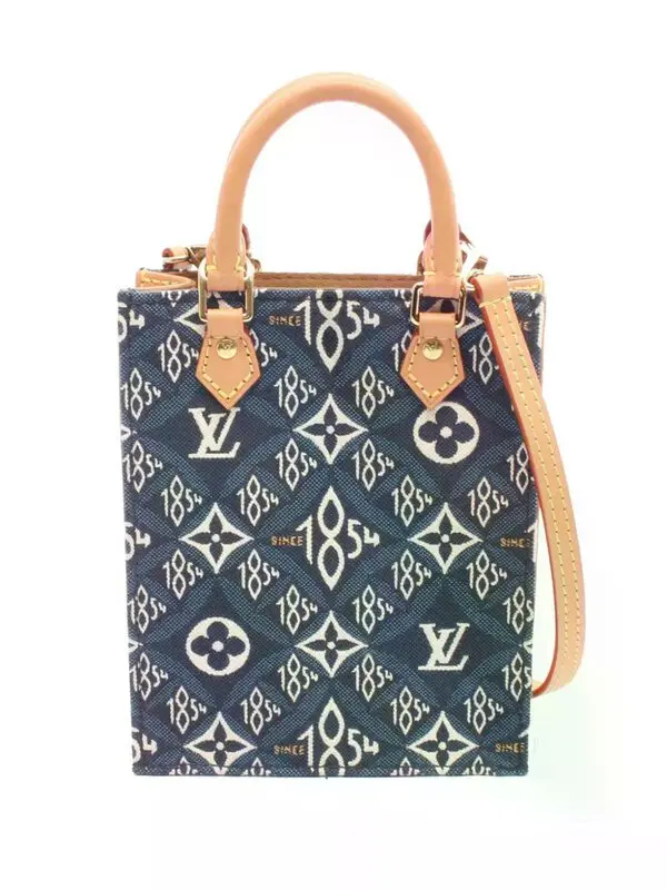 LOUIS VUITTON 2020 Monogram Jacquard Petite Sac Plat Since 1854 Satchel - Blue