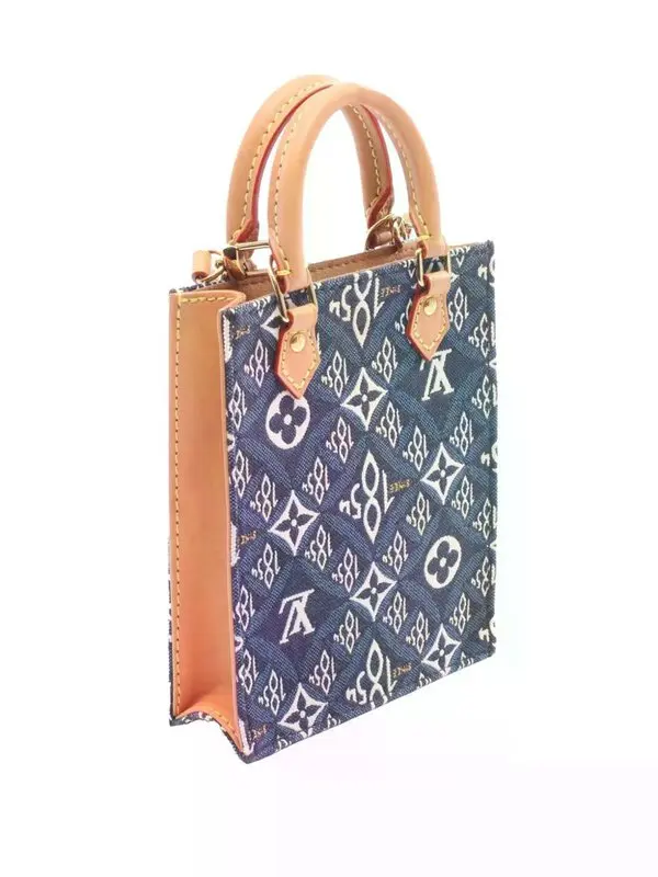 LOUIS VUITTON 2020 Monogram Jacquard Petite Sac Plat Since 1854 Satchel - Blue