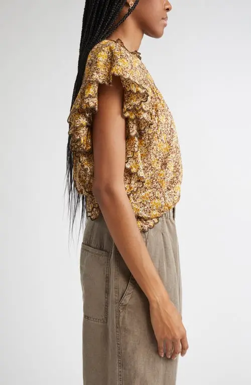 Isabel Marant Étoile Daliyane Floral Ruffle Cotton Top