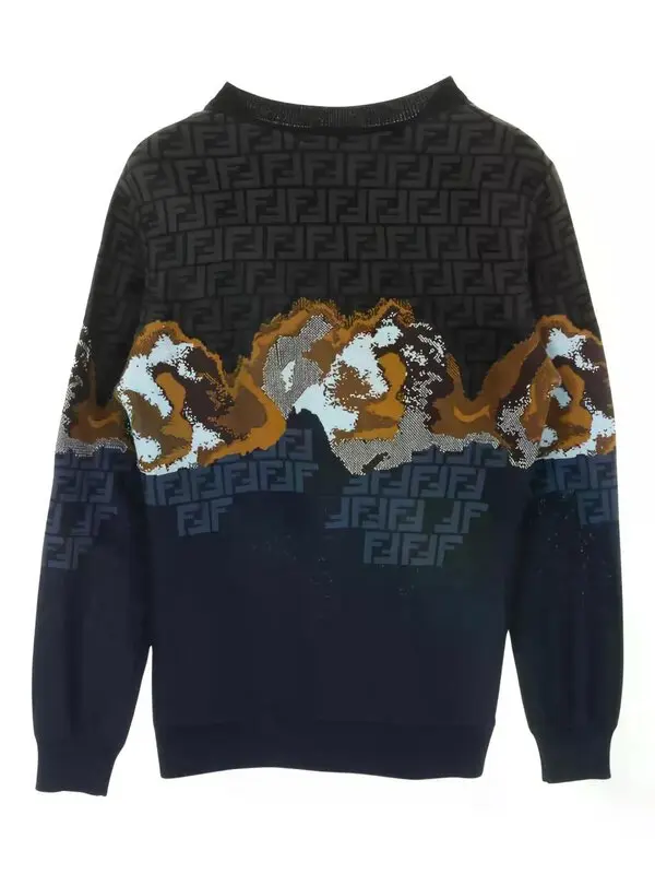 Fendi Ff Logo-pattern Knitted Top