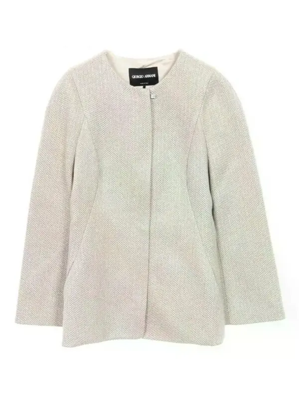 Giorgio Armani 2010s Zip-up Collarless Jacket