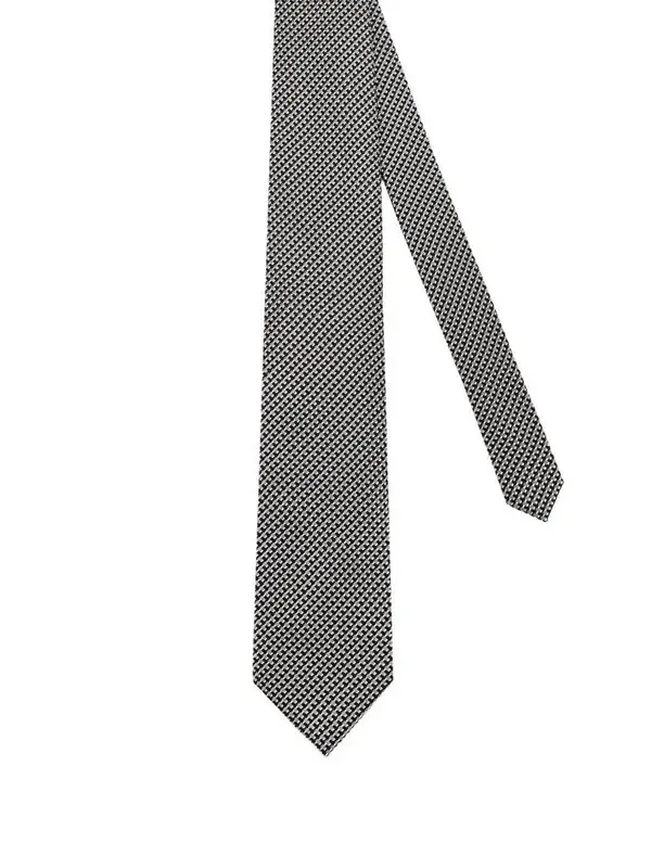TOM FORD Patterned Pointed Tip Tie - Grey