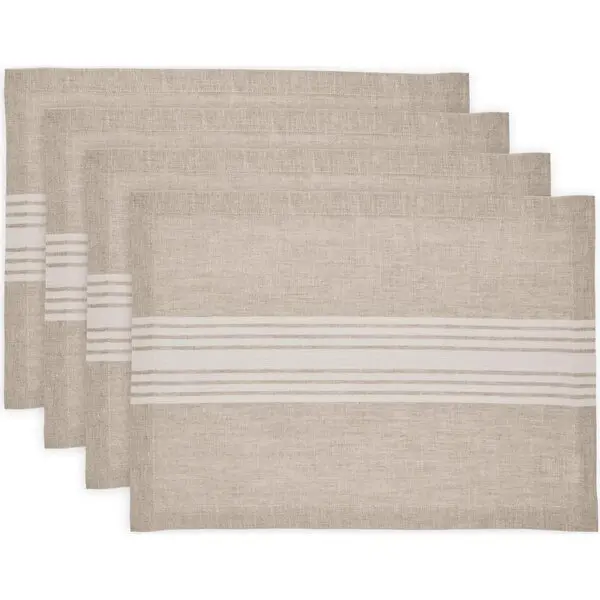 SOLINO HOME Linen Placematsfarmhouse - White And Natural