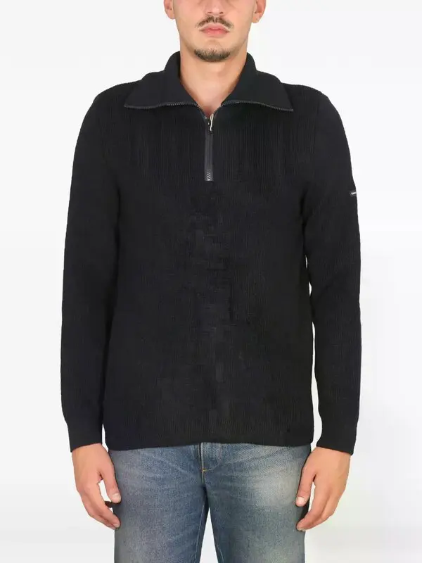 Saint James Zip-collar Knit Sweater