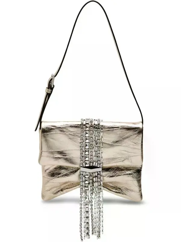 JIMMY CHOO Crystal-embellished Shoulder Bag - Silver