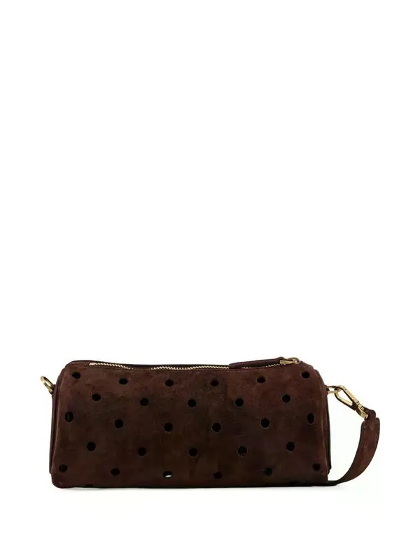 Manu Atelier Mini Cylinder Perforated Shoulder Bag - Brown