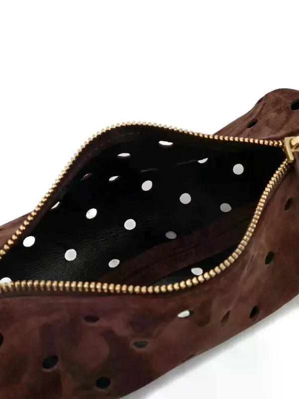 Manu Atelier Mini Cylinder Perforated Shoulder Bag - Brown