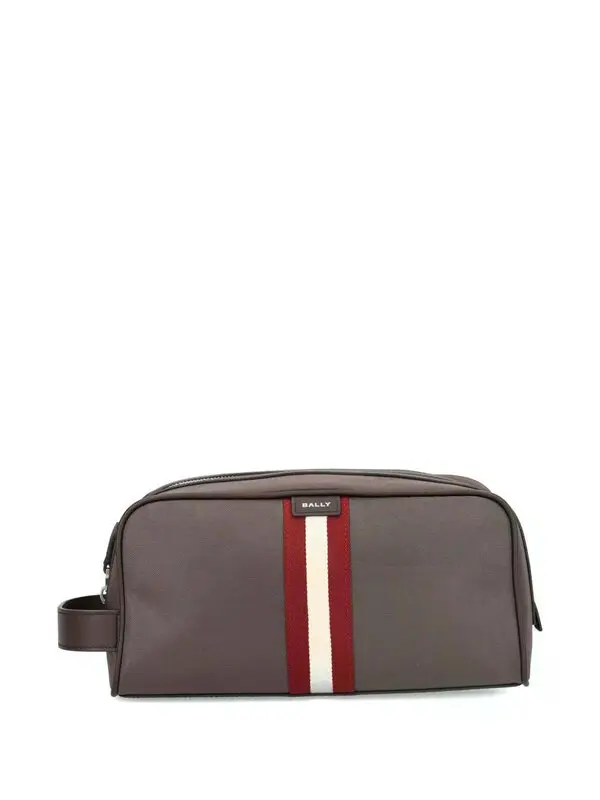 Bally Stripe-detail Wash Bag - Brown