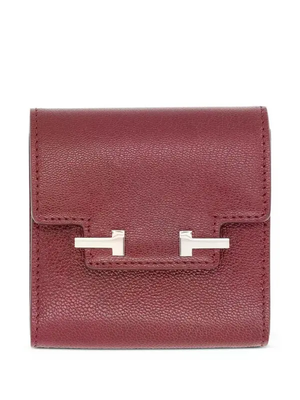 TOM FORD T-bar Leather Wallet - Red