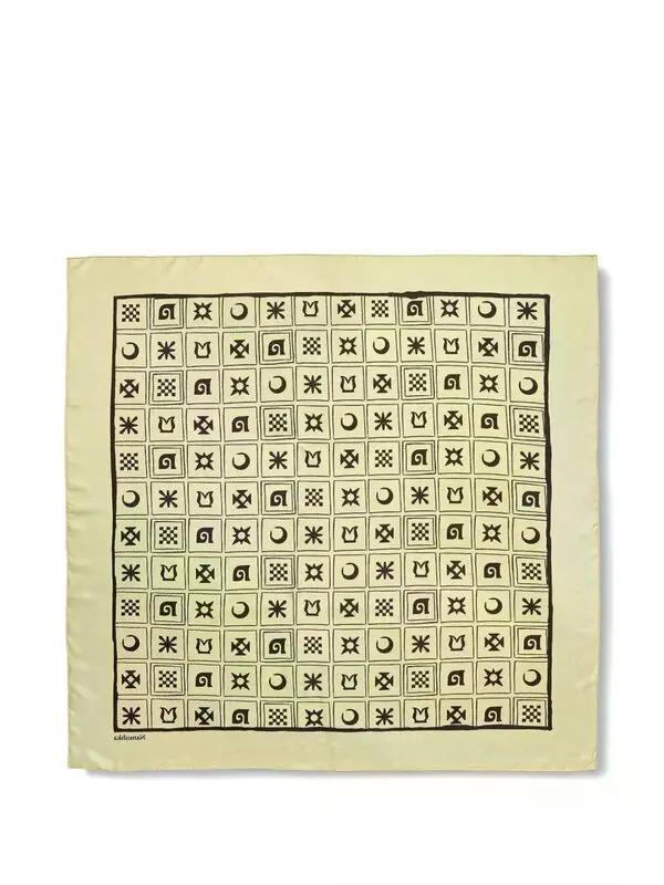 Nanushka Geometric-print Scarf - Neutrals