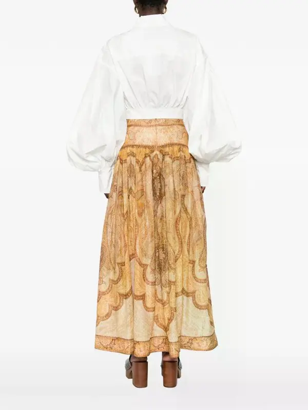 Zimmermann Rebellion Balloon-sleeve Tie Blouse - White