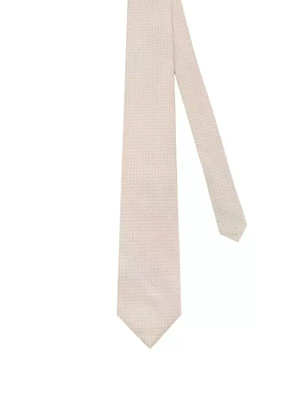 TOM FORD Square-pattern Silk Tie - Neutrals
