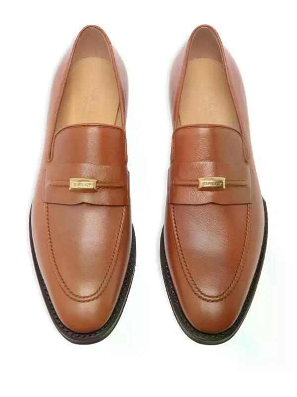 Bally Scribe Grained Leather Loafers