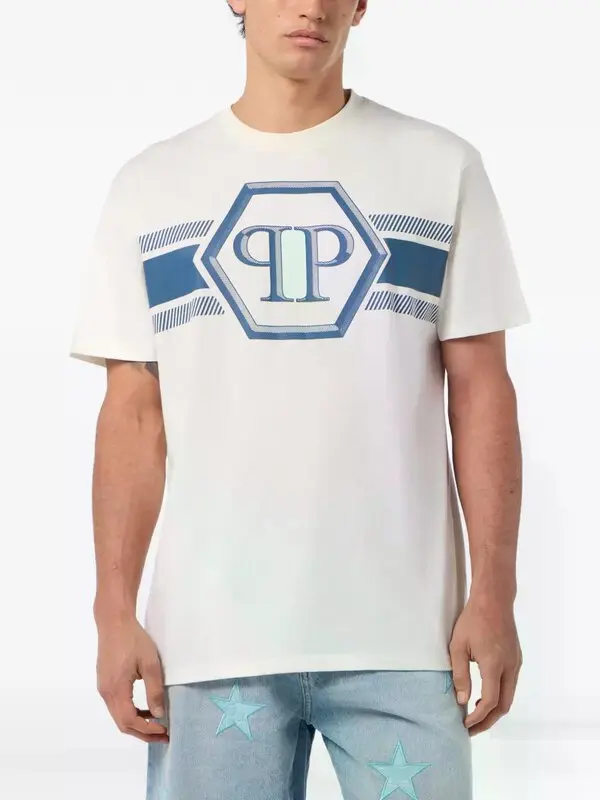 Philipp Plein Logo-patch T-shirt - Neutrals