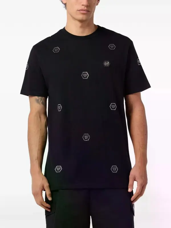 Philipp Plein Rhinestones Monogram T-shirt