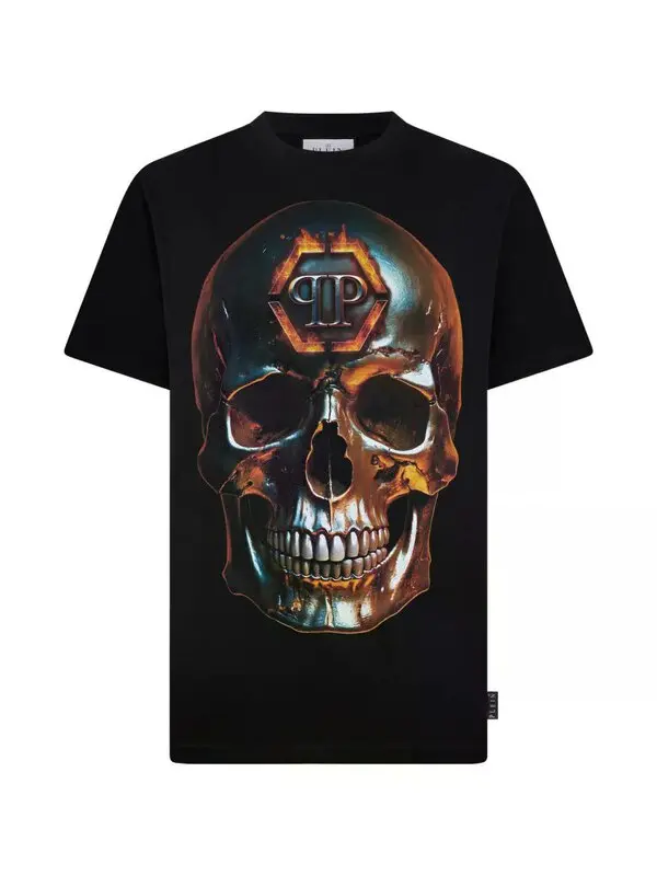 Philipp Plein Printed Round-neck T-shirt - Black