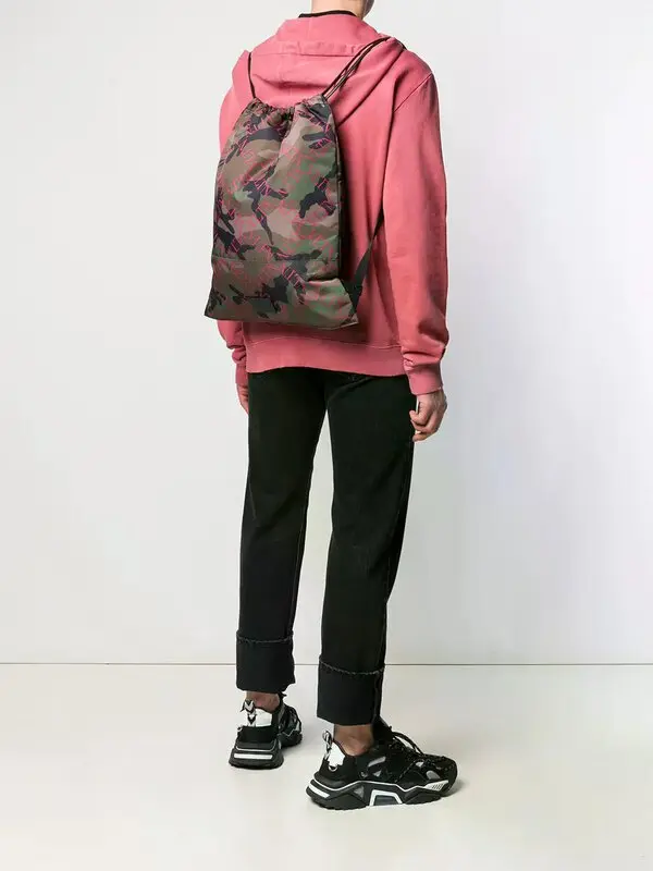 Valentino Garavani Camouflage Drawstring Backpack