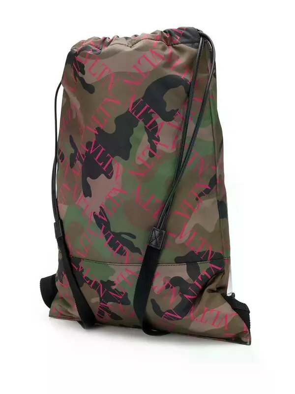 Valentino Garavani Camouflage Drawstring Backpack