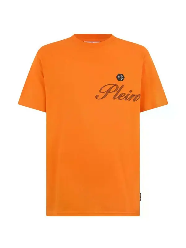 Philipp Plein Round Neck T-shirt Signature - Orange