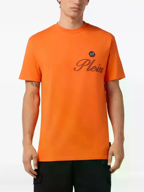 Philipp Plein Round Neck T-shirt Signature - Orange