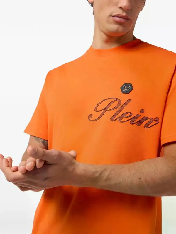 Philipp Plein Round Neck T-shirt Signature - Orange