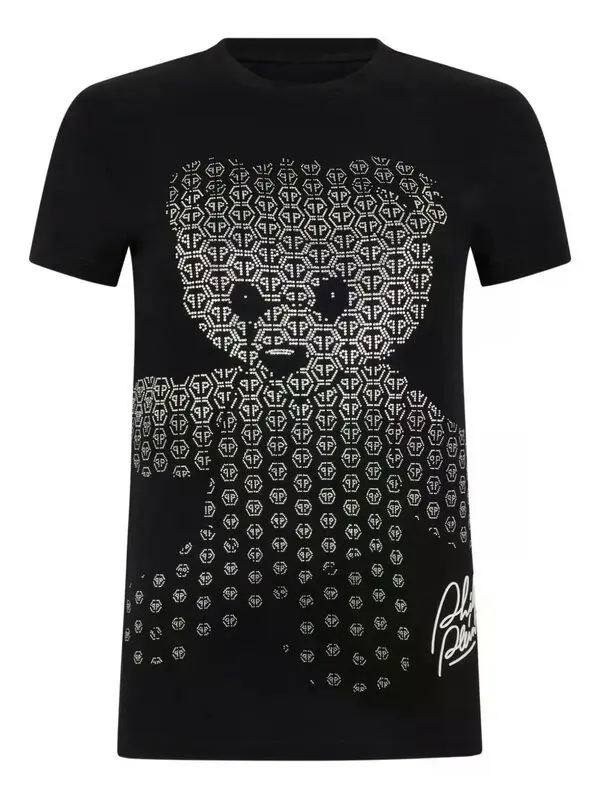 Philipp Plein Teddy Bear Logo-detail T-shirt - Black