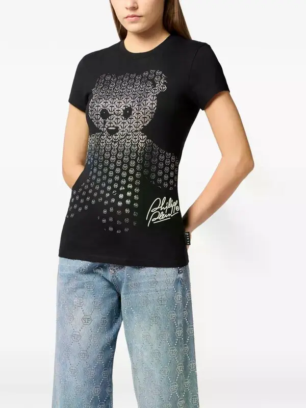 Philipp Plein Teddy Bear Logo-detail T-shirt - Black