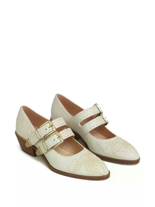 Chloé Susan Buckle-embellished Pumps - Neutrals