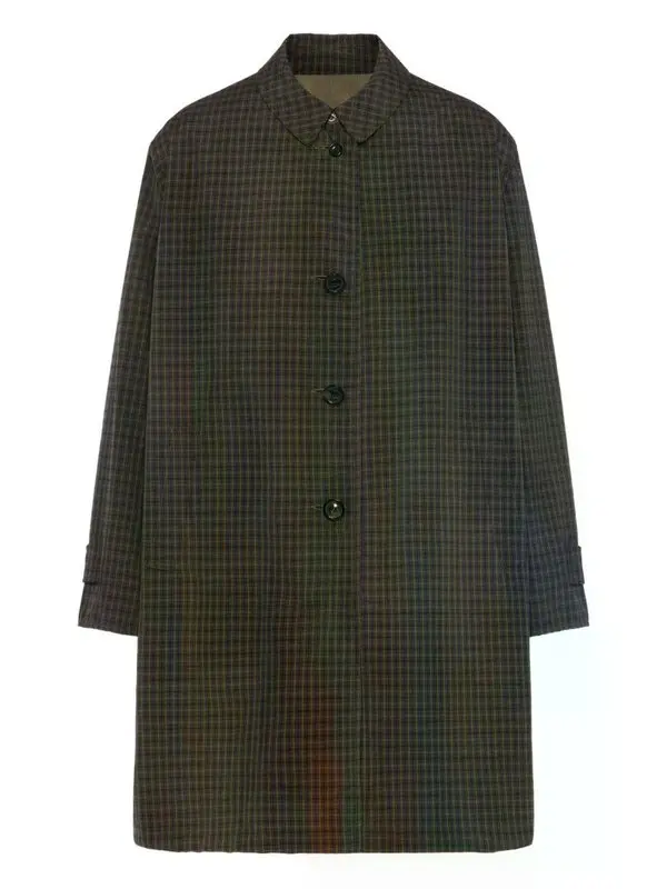 MAISON MARGIELA Buttoned Check Trench Coat - Brown
