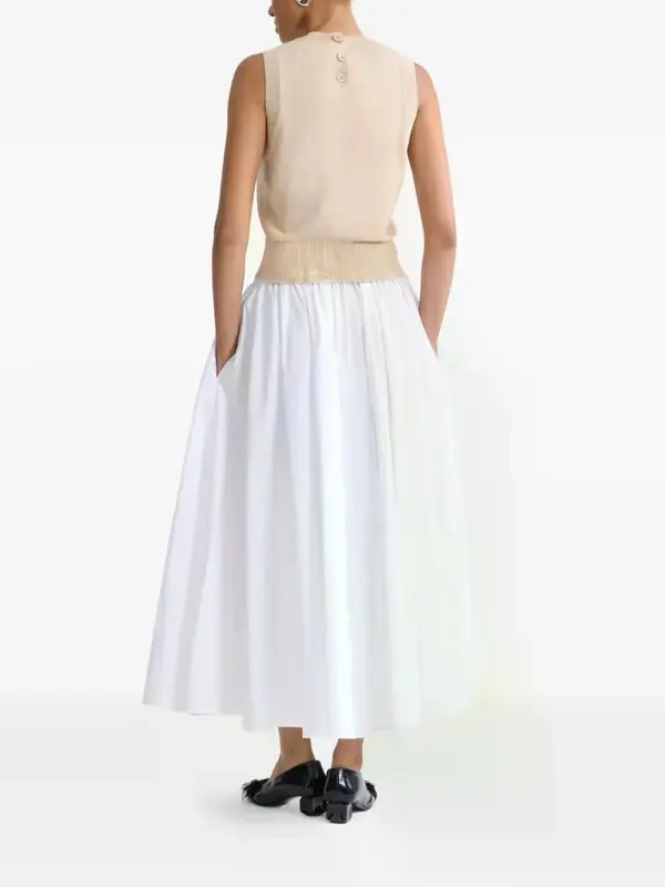 PATOU A-line Maxi Skirt With Elasticated Waist - White